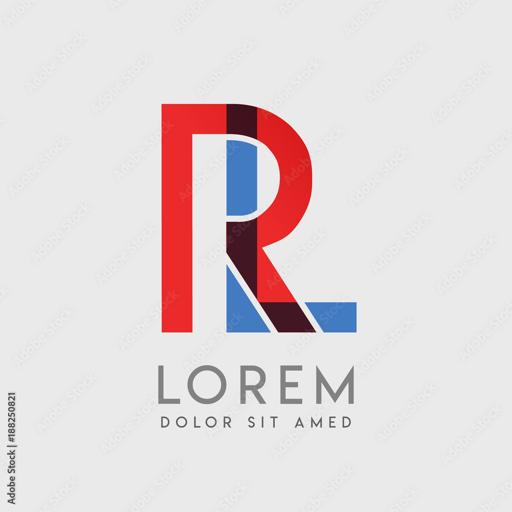 RL logo letters with "blue and red" gradation Stock Vector | Adobe Stock