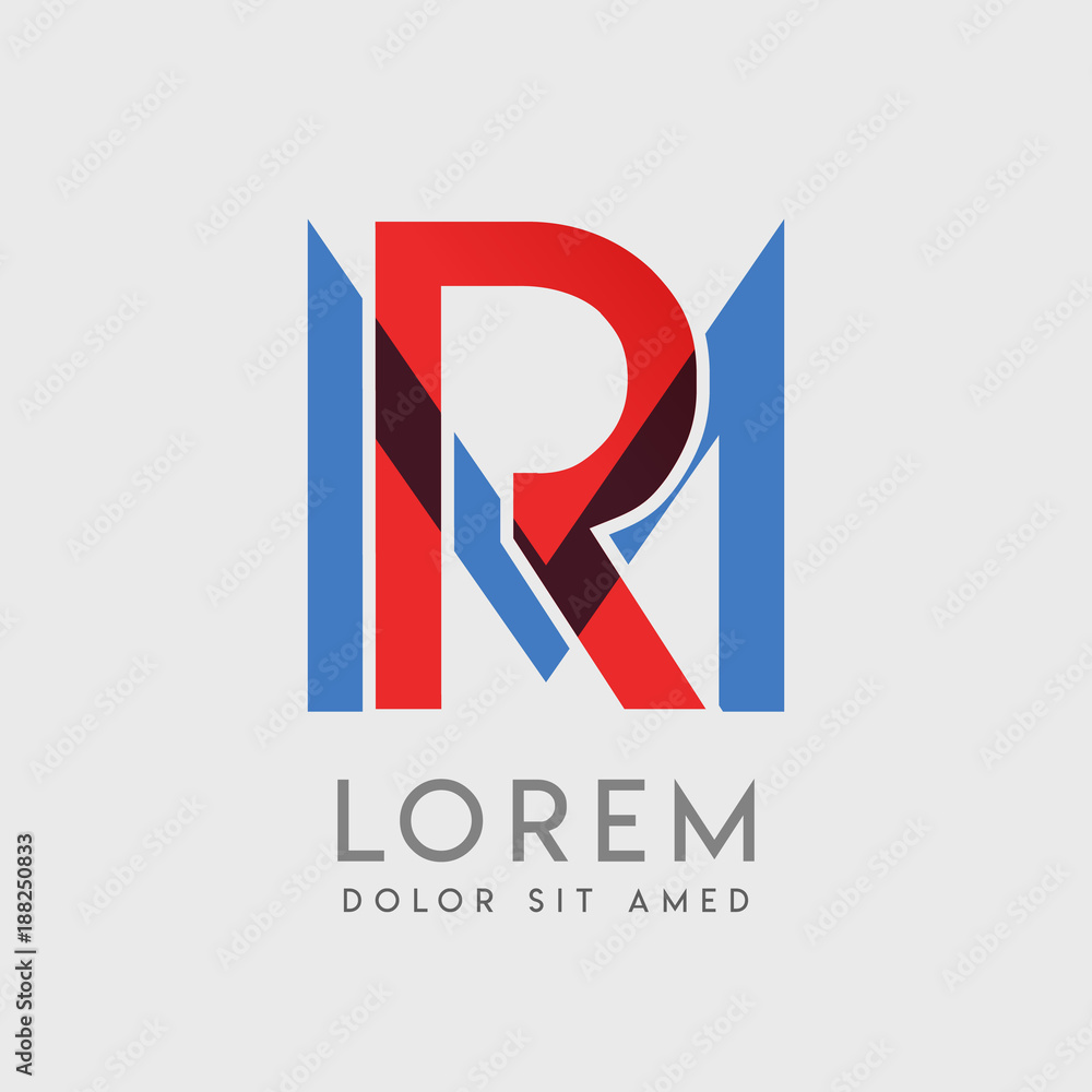 RM logo letters with "blue and red" gradation Stock Vector | Adobe Stock