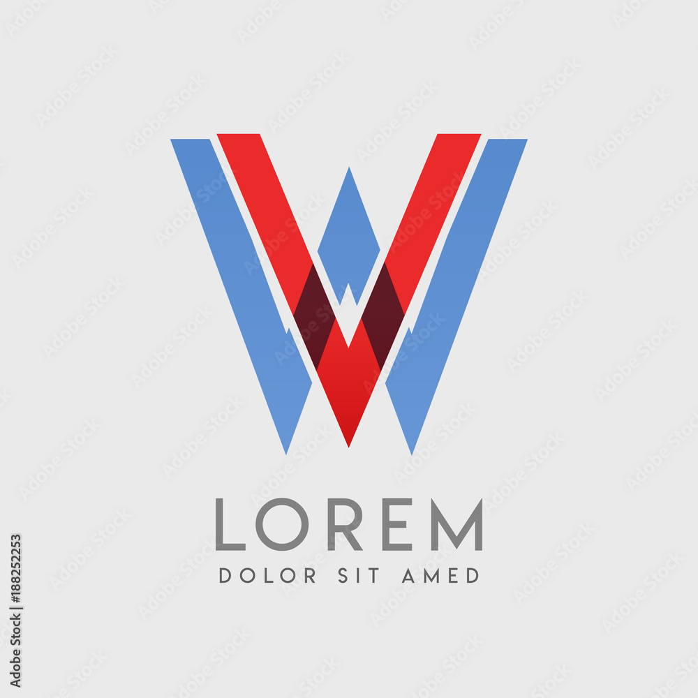logo letters with "blue and red" gradation Stock Vector | Adobe Stock