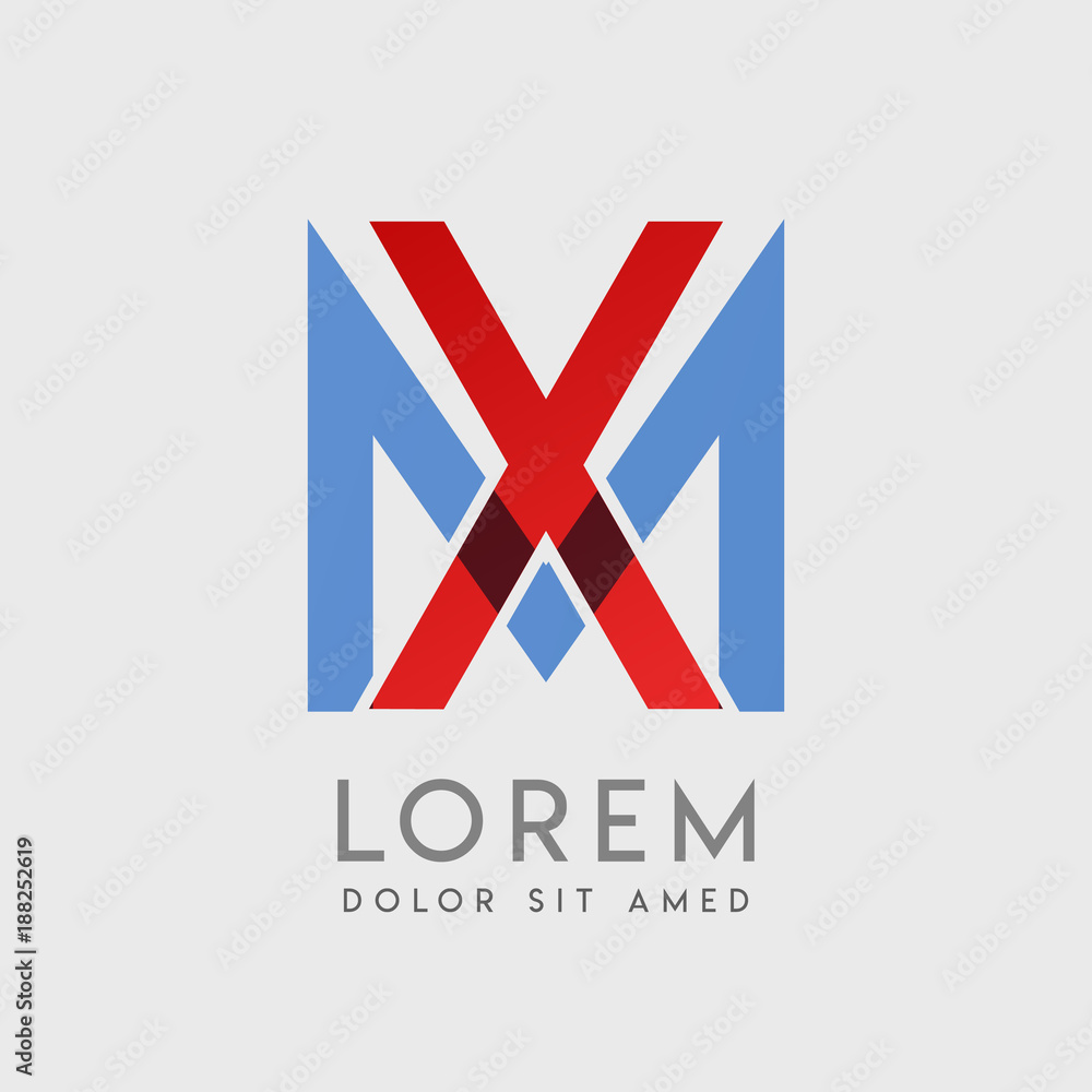 XM logo letters with "blue and red" gradation Stock Vector | Adobe Stock