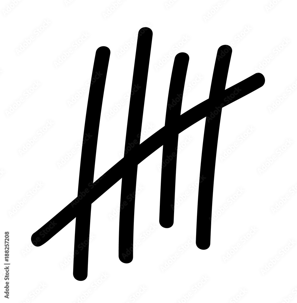 5 Striche | Strichliste | Geburtstag Stock-Vektorgrafik | Adobe Stock