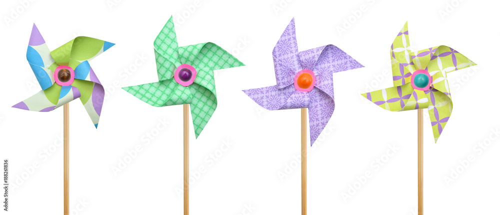 Pinwheels on white background Stock Photo | Adobe Stock