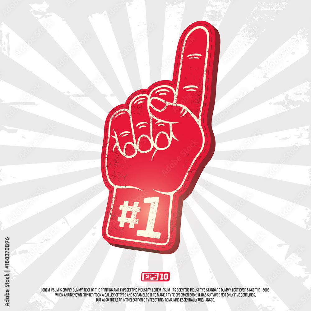3d foam finger - fan finger. Modern professional vector Stock Vector ...