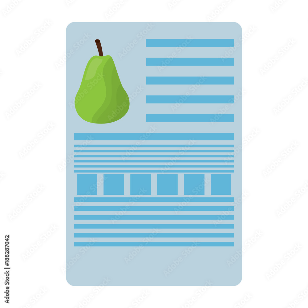pear nutrition facts label template vector illustration Stock Vector ...