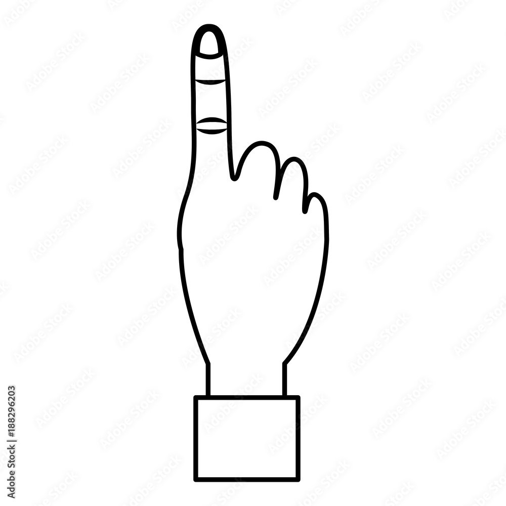 hand show forefinger finger pointing first vector illustration outline ...