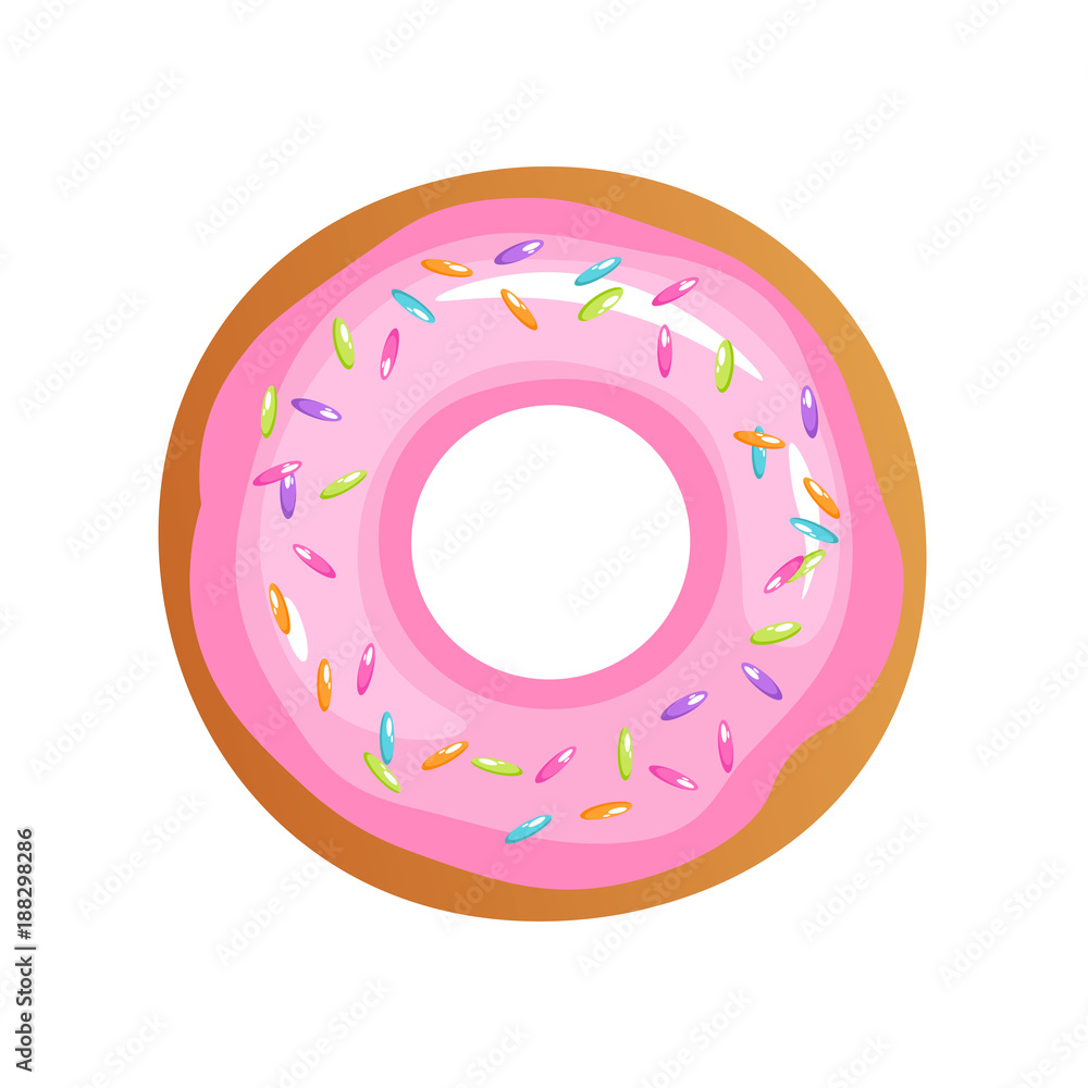Vector Isolated donut. Modern flat and cartoon geometric donuts on ...