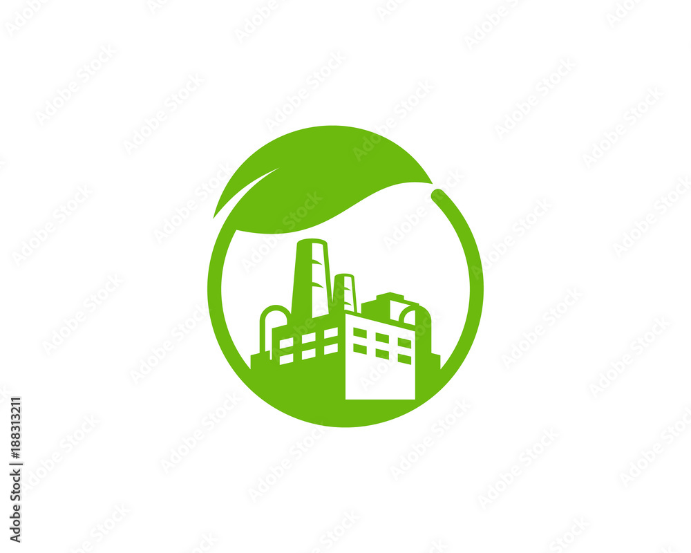 Eco Factory Icon Logo Design Element Stock Vector | Adobe Stock