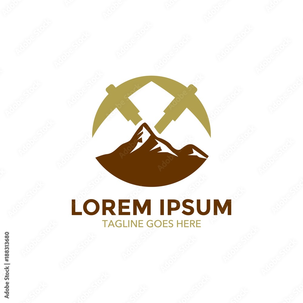 Mining company logo related. vector. editable Stock Vector | Adobe Stock