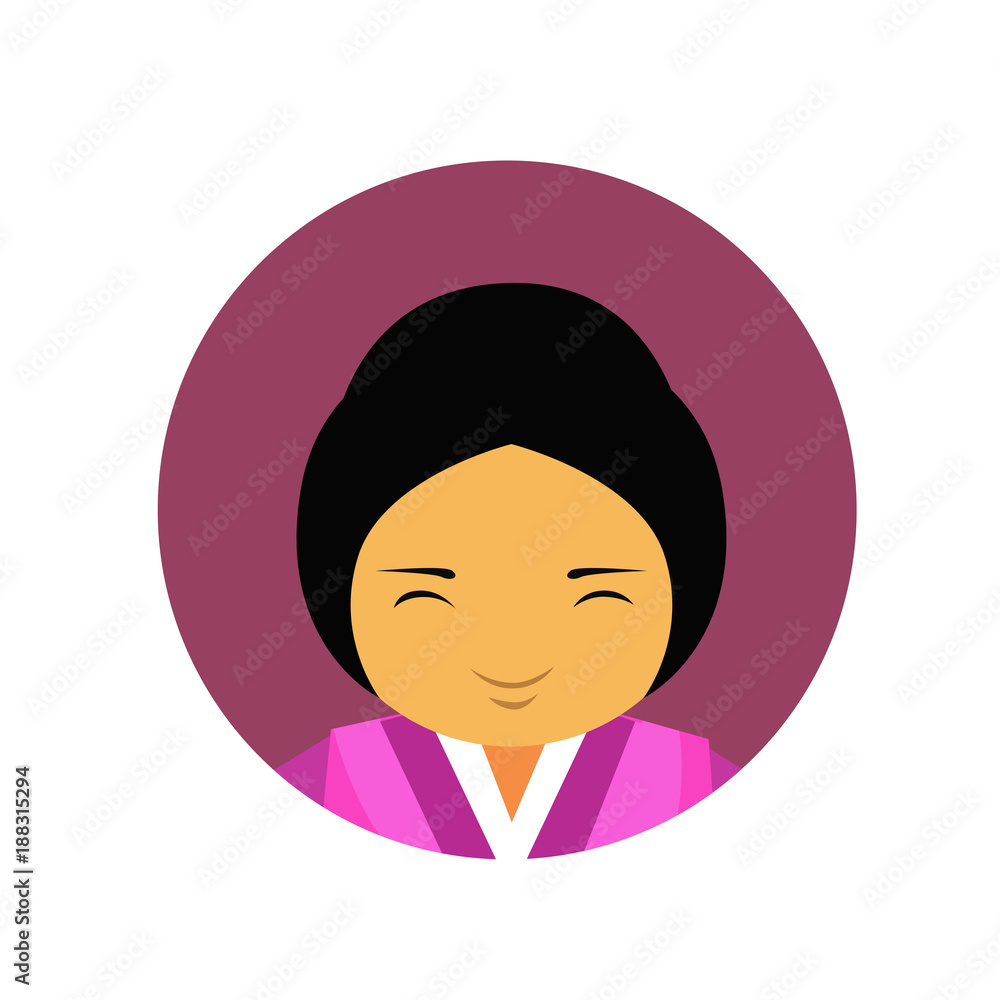 Portrait Of Asian Woman In Traditional Clothes Chinese Female Avatar ...