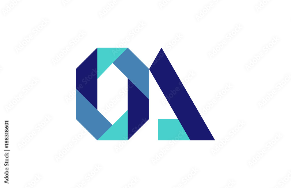 OA Blue Ribbon Letter Logo Stock Vector | Adobe Stock