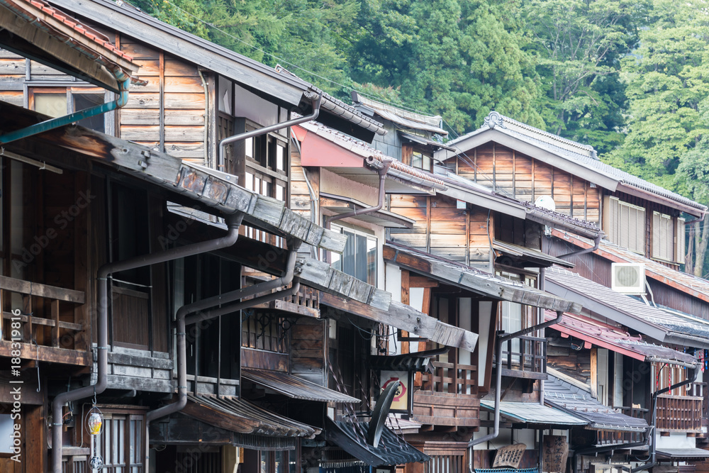 Foto Stock Narai-juku, Japan - September 4, 2017: Picturesque view of ...