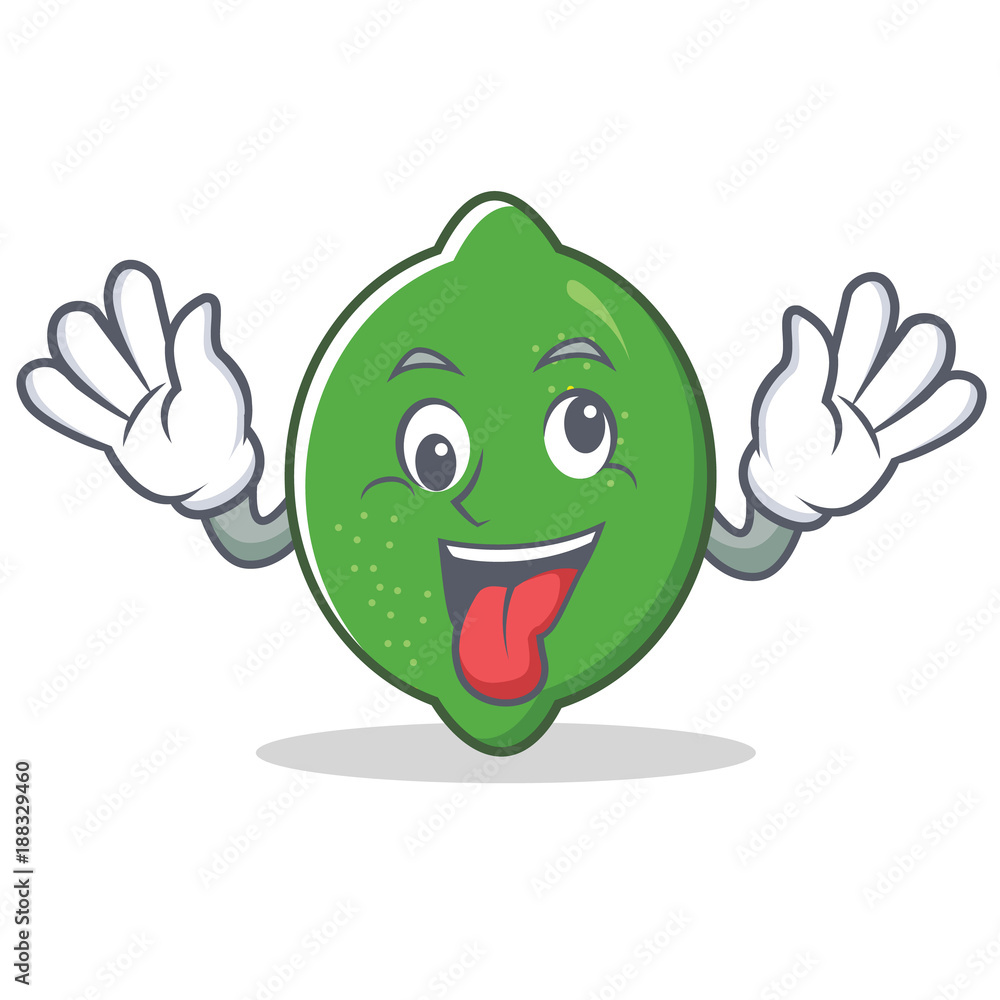 Crazy lime mascot cartoon style Stock Vector | Adobe Stock