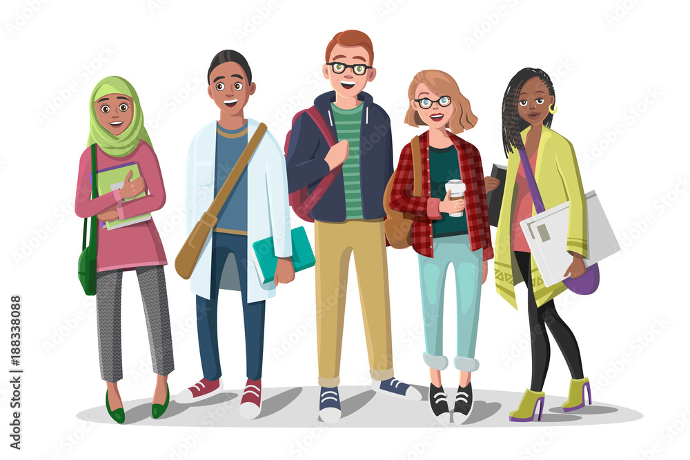 Happy High School Students Clipart