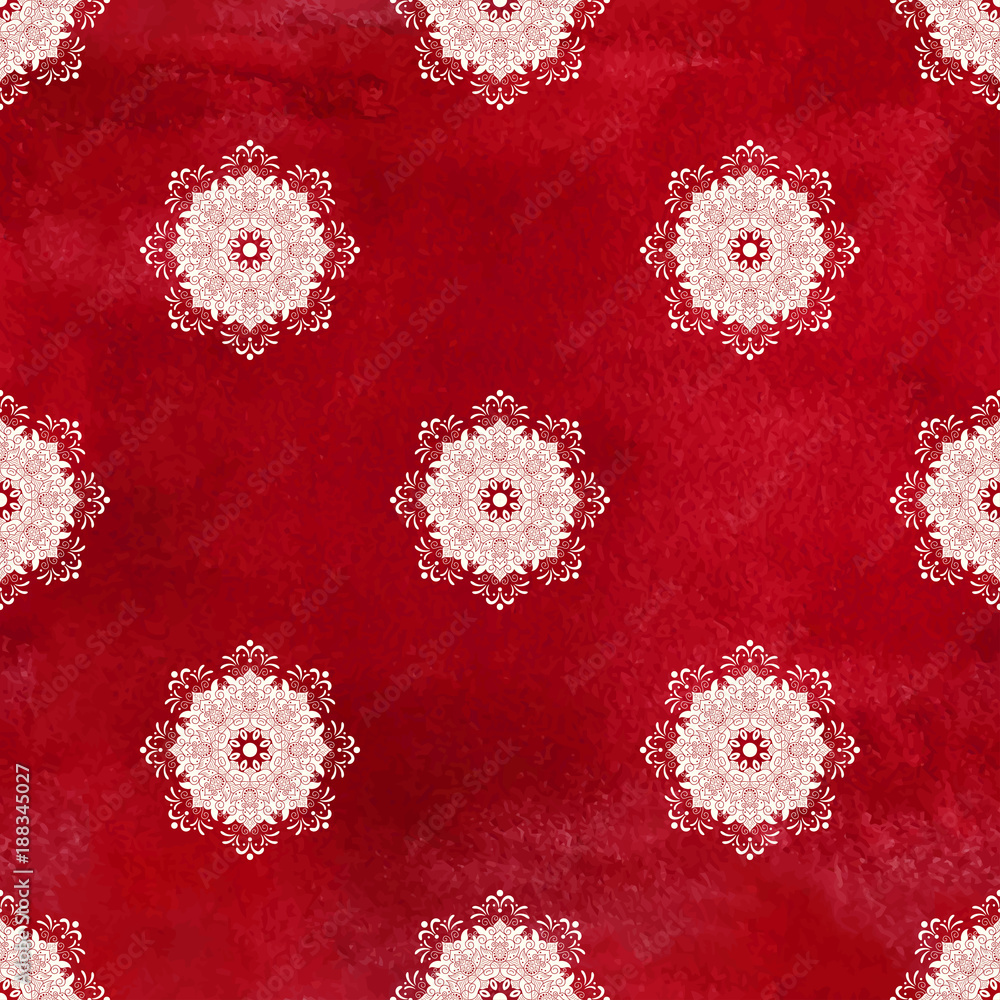 Seamless vector background. Beautiful floral round patterns. Imitation ...