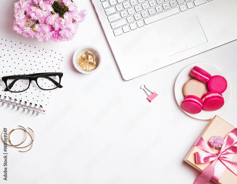 Beautiful woman's workplace. Stock Photo | Adobe Stock