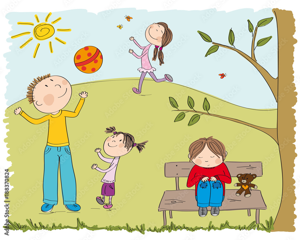 Child Standing Alone Clipart