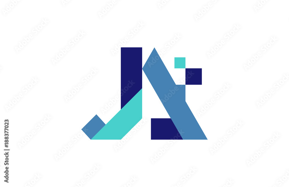 JA Digital Ribbon Letter Logo Stock Vector | Adobe Stock