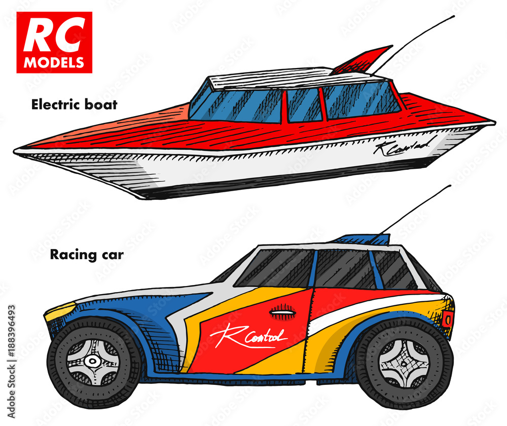 RC transport, remote control models. toys design elements for emblems ...