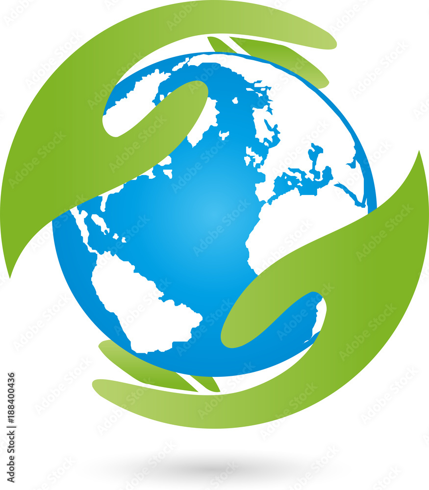 Erde und Hände, Erdball, Erde, Ökologie, Logo vector de Stock | Adobe Stock