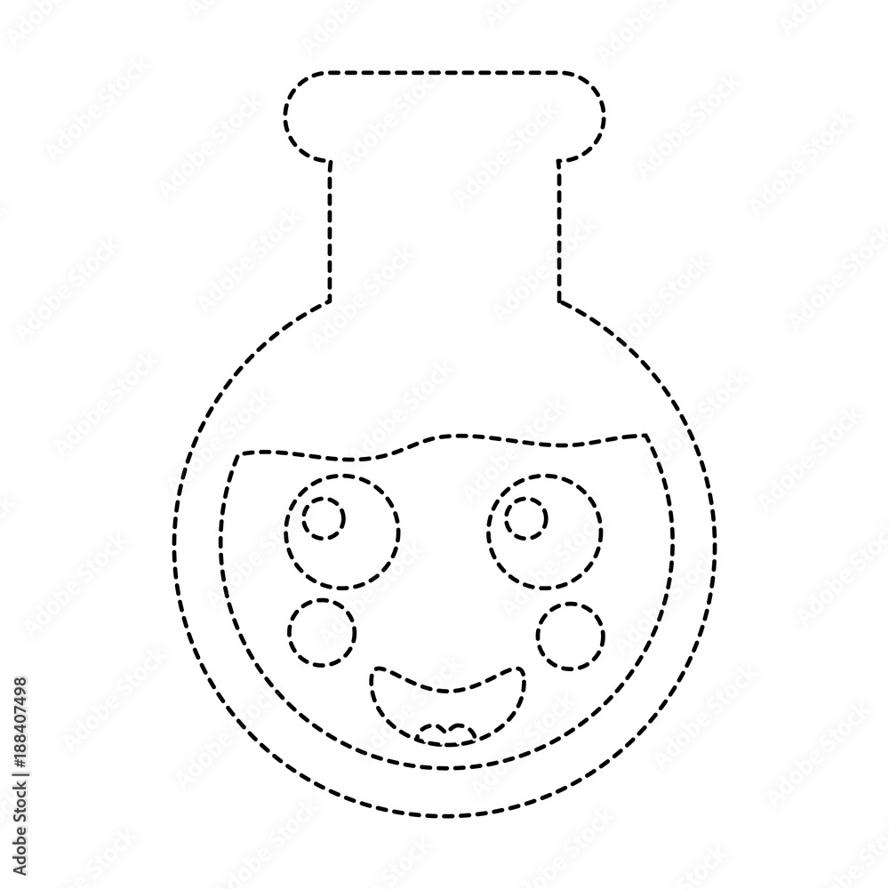 happy flask laboratory kawaii icon image vector illustration design ...