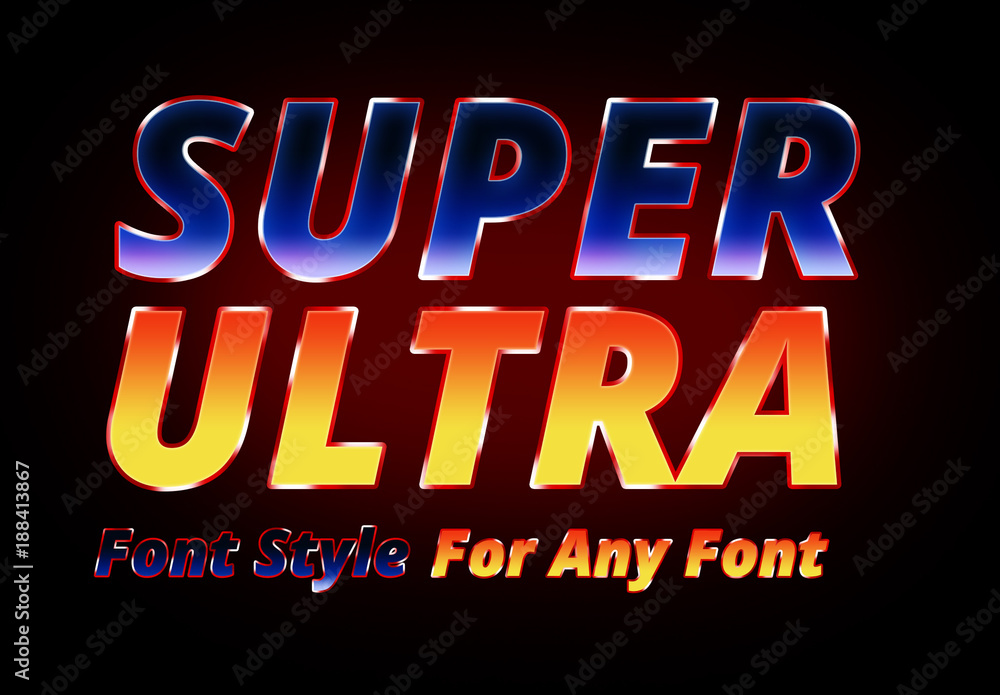 Blue and Yellow Gradient Font Styles Stock Template | Adobe Stock