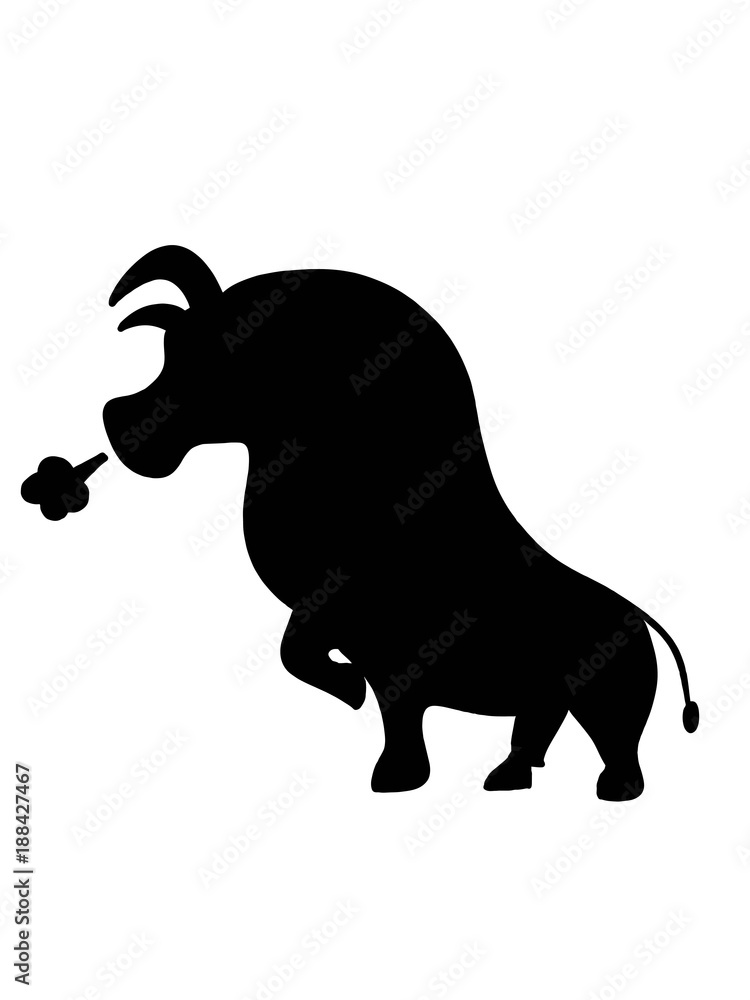 bull shadow illustration drawing cartoon and white background Stock ...