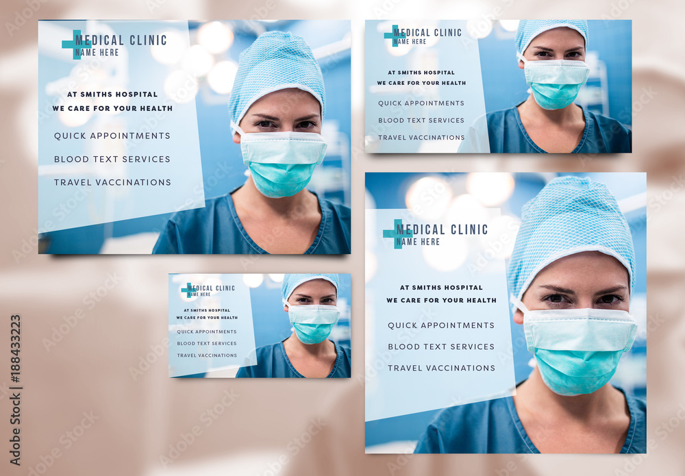 Medical Services Social Media Post Set 7 Stock Template | Adobe Stock
