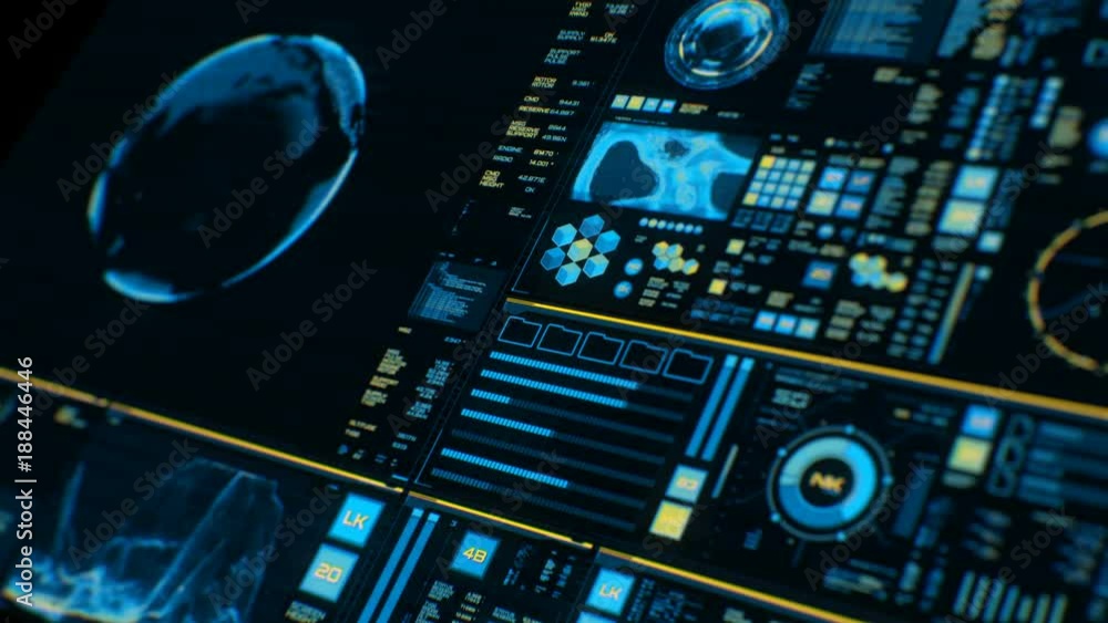 Video Stock Futuristic interface/Digital screen/Detailed abstract ...