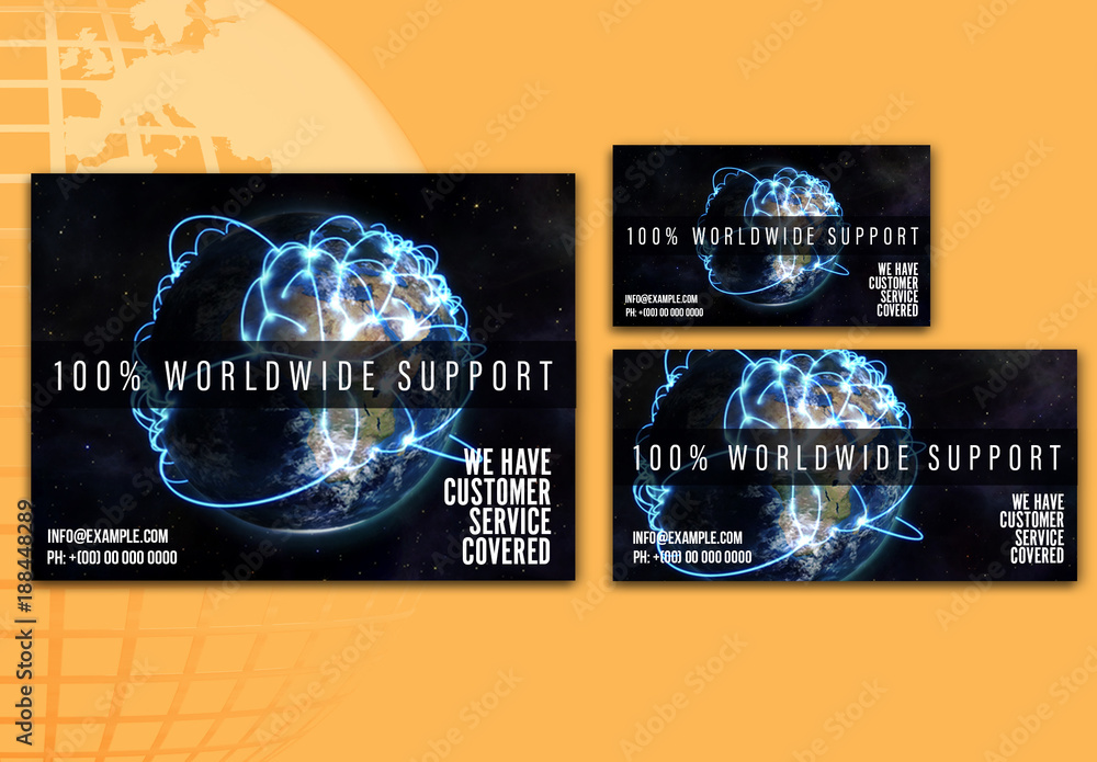 Customer Service Social Media Posts Set 4 Stock Template | Adobe Stock