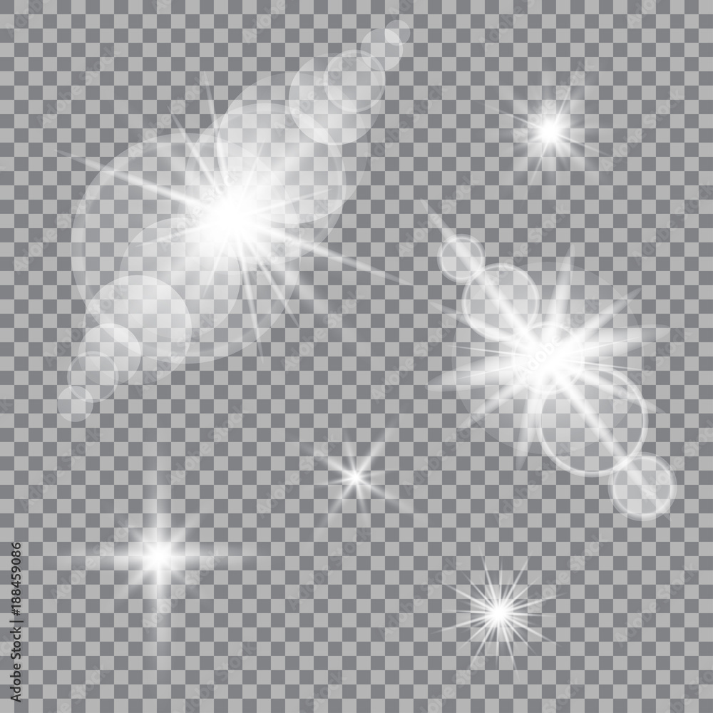 Vector set of glare lighting, twinkle lens flares. Stock Vector | Adobe ...
