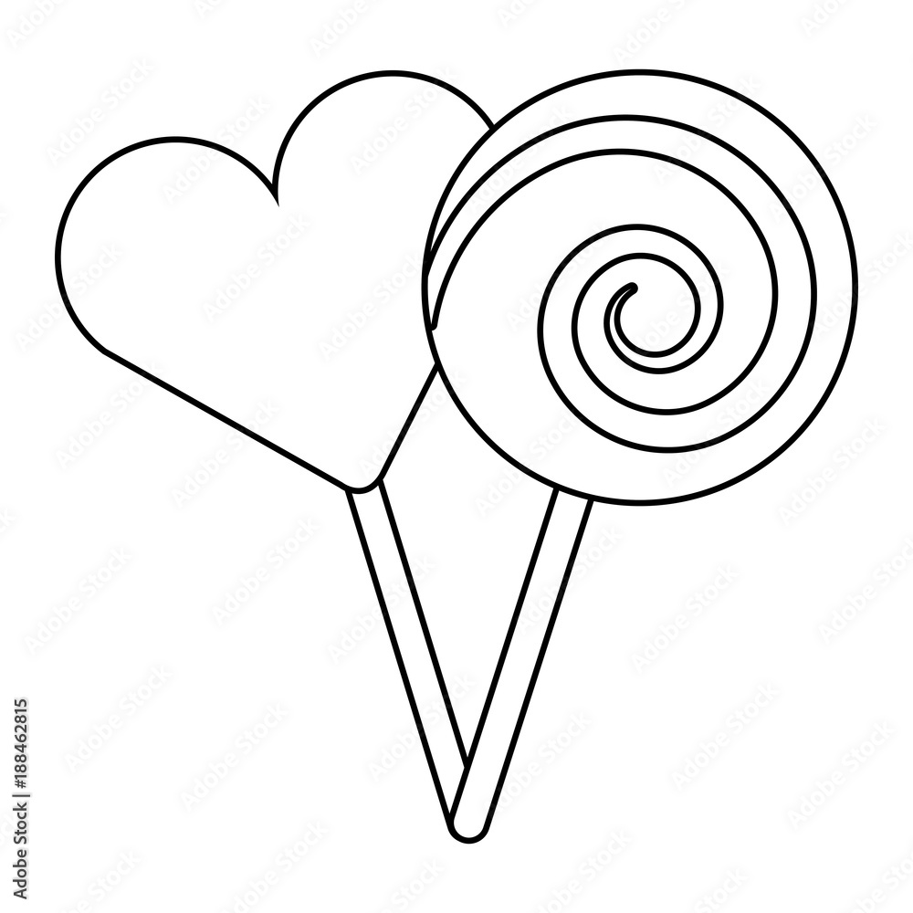 Candy Heart Clipart Black And White