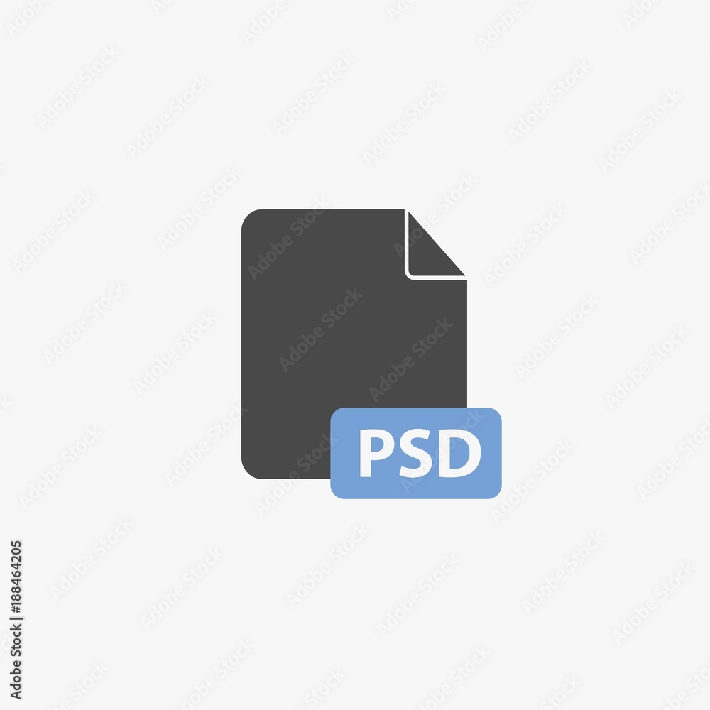 file format PSD for Photoshop vector icon Stock Vector | Adobe Stock
