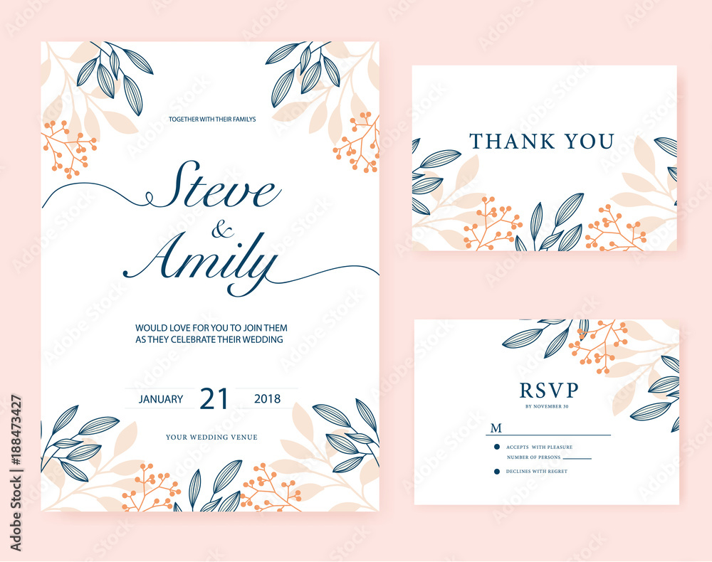 Wedding card inviation template Stock Vector | Adobe Stock