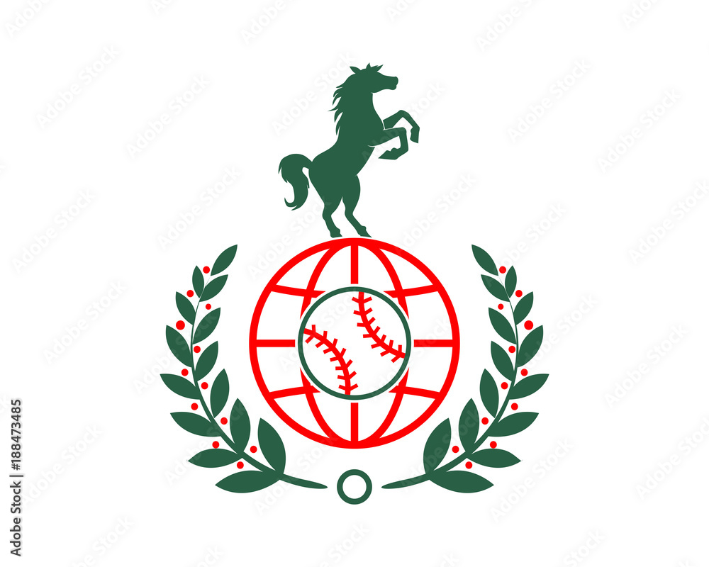 baseball horses emblem stallion mustang mare silhouette image Stock ...