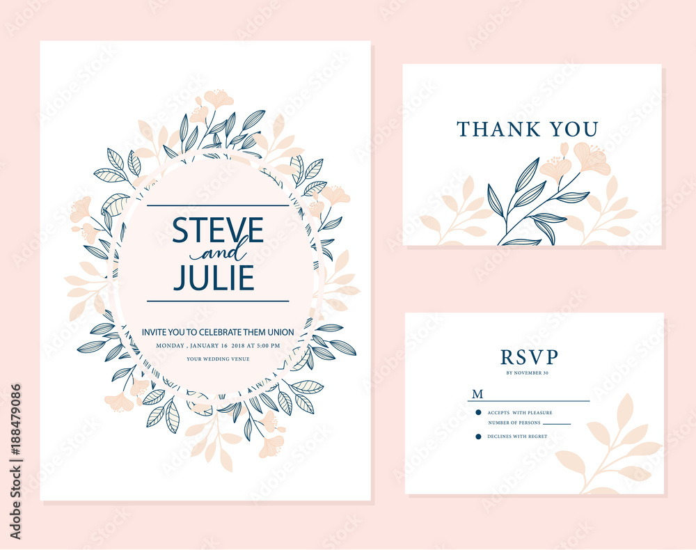 Wedding card inviation template Stock Vector | Adobe Stock