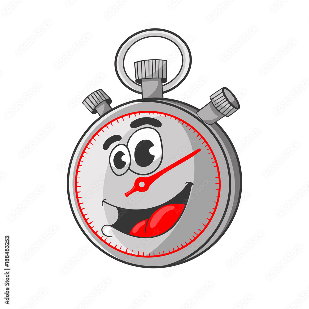 cartoon hand chronometer, vector illustration Stock Vector | Adobe Stock