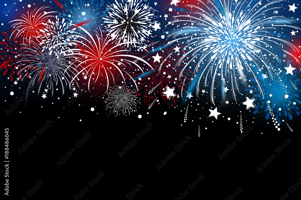 Fireworks background design vector illustration Stock Vector | Adobe Stock