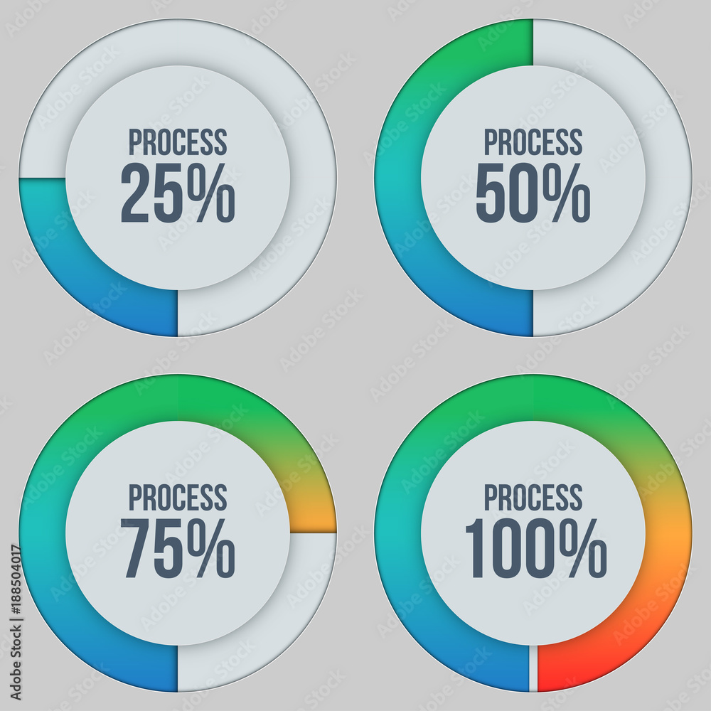 Infographic Scale in percentage visualizing process of job complete ...
