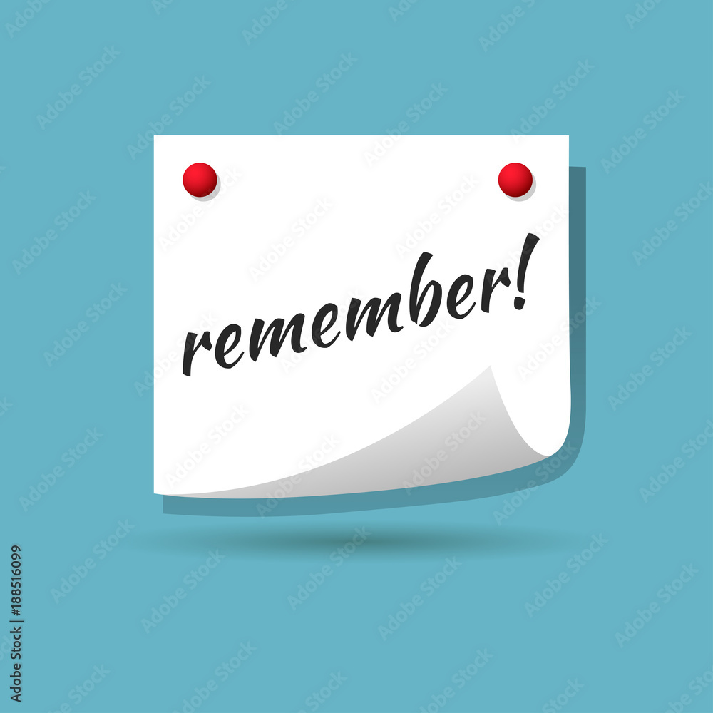 Blank note with remember. Vector, illustration, eps10. Stock Vector ...