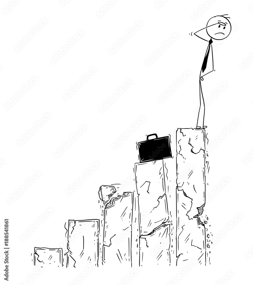 Cartoon stick man drawing conceptual illustration of businessman ...