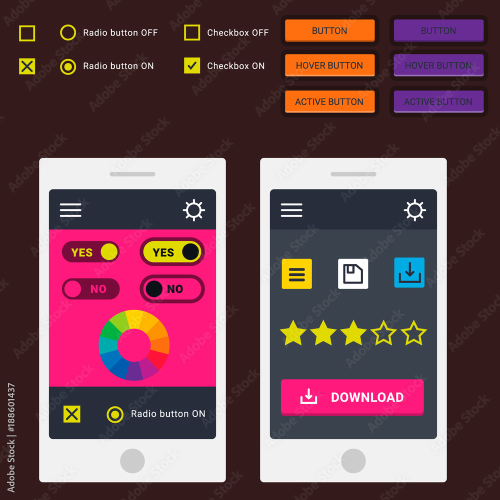 User interface vector phone laptop tab device mobile app indicators ...