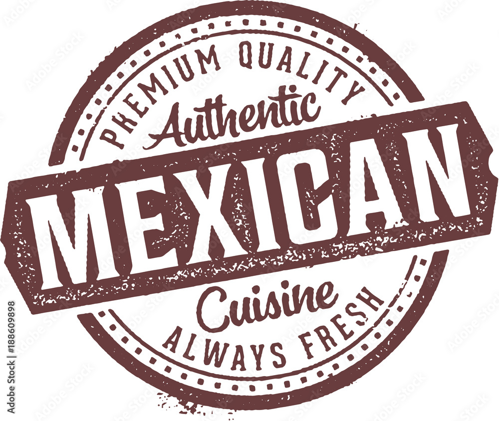 Authentic Mexican Restaurant Vintage Sign Stock Vector | Adobe Stock