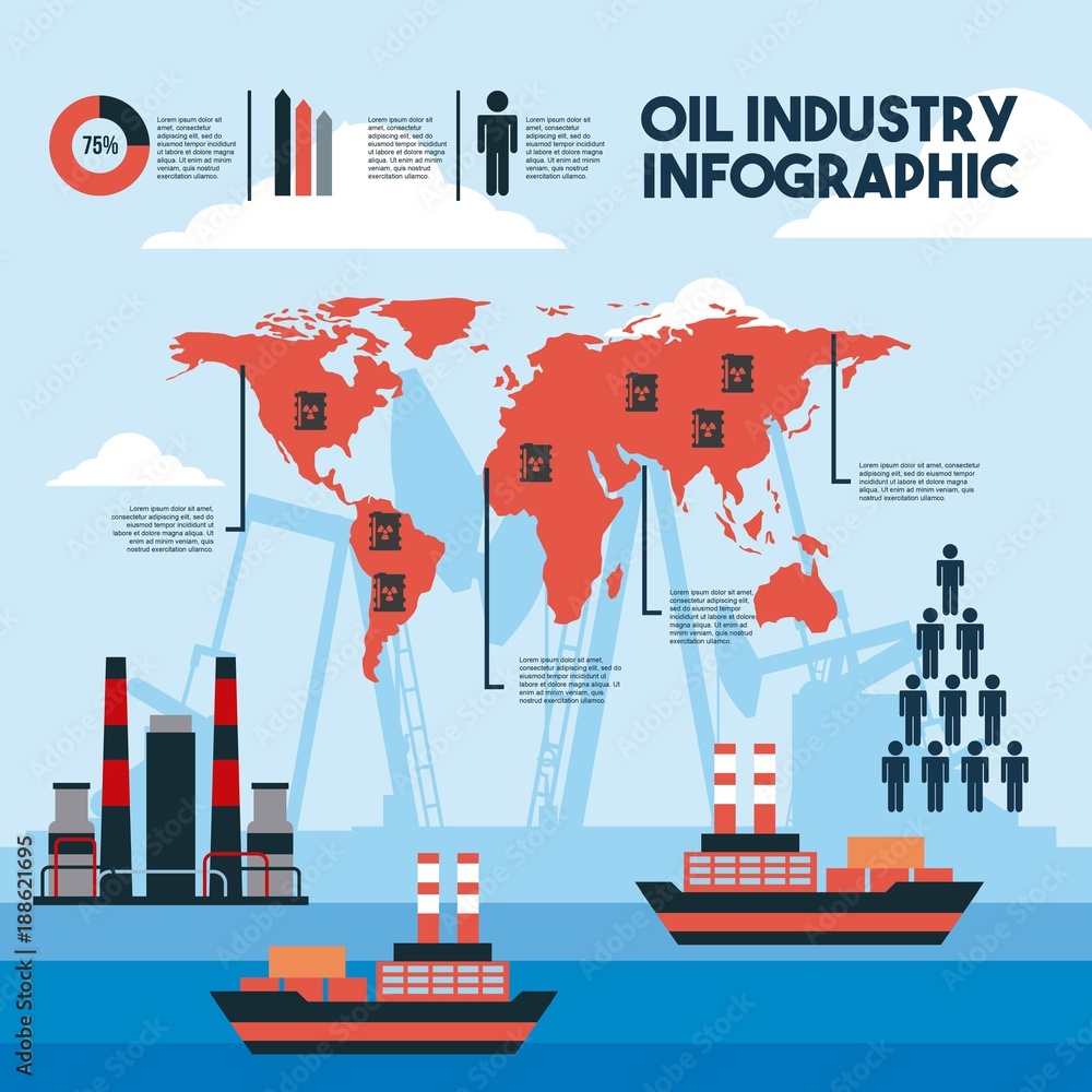 oil industry infographic map countries population transport maritime ...