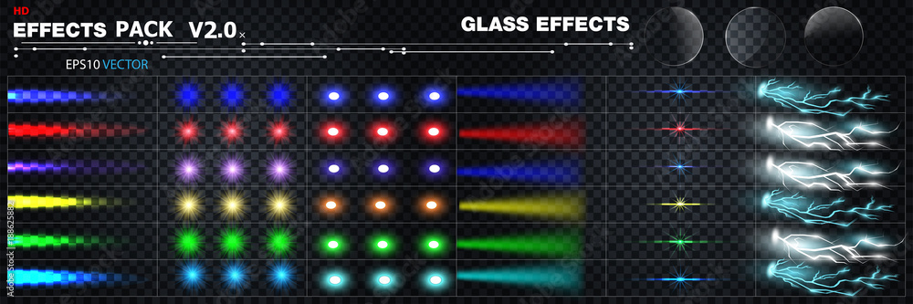 big set of effects Stock Vector | Adobe Stock