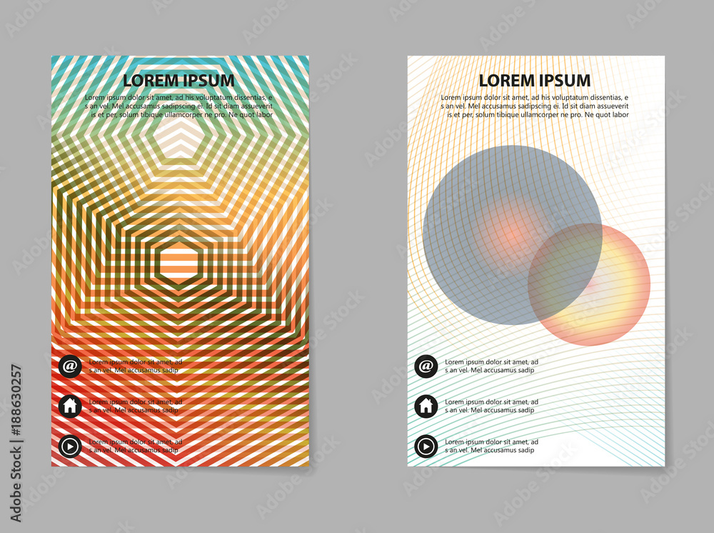Abstract vector business template set. Brochure layout, modern cover ...