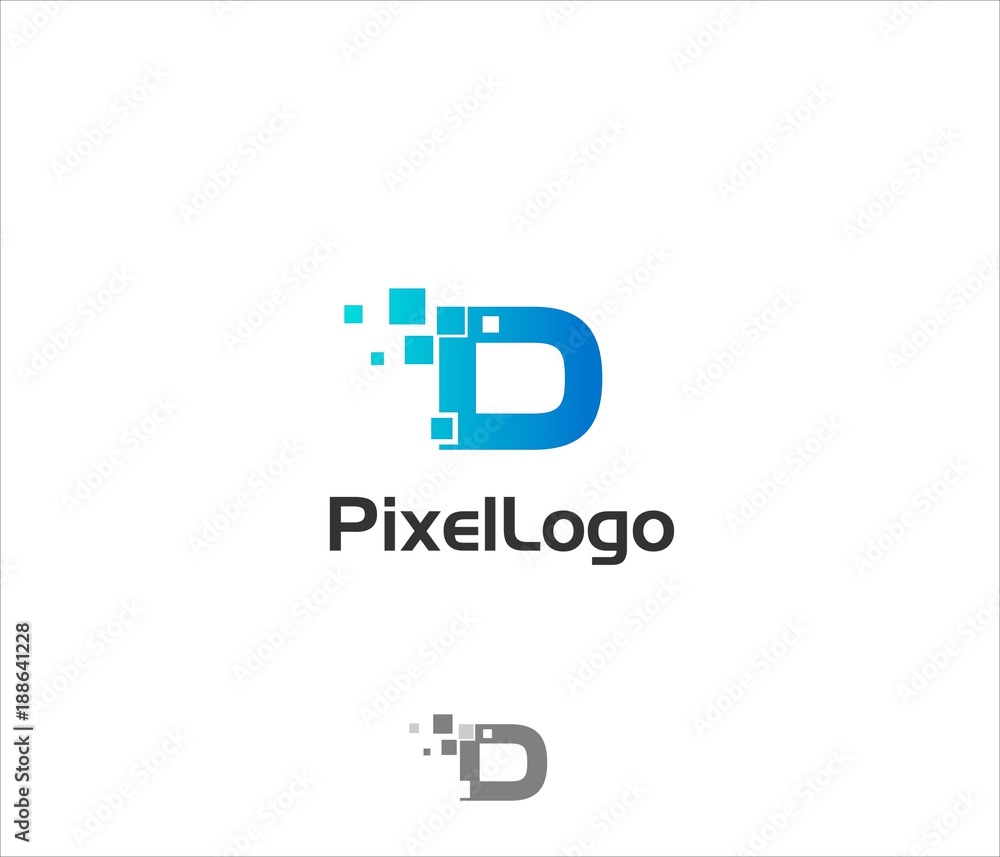 Letter D pixel logo icon element Stock Vector | Adobe Stock