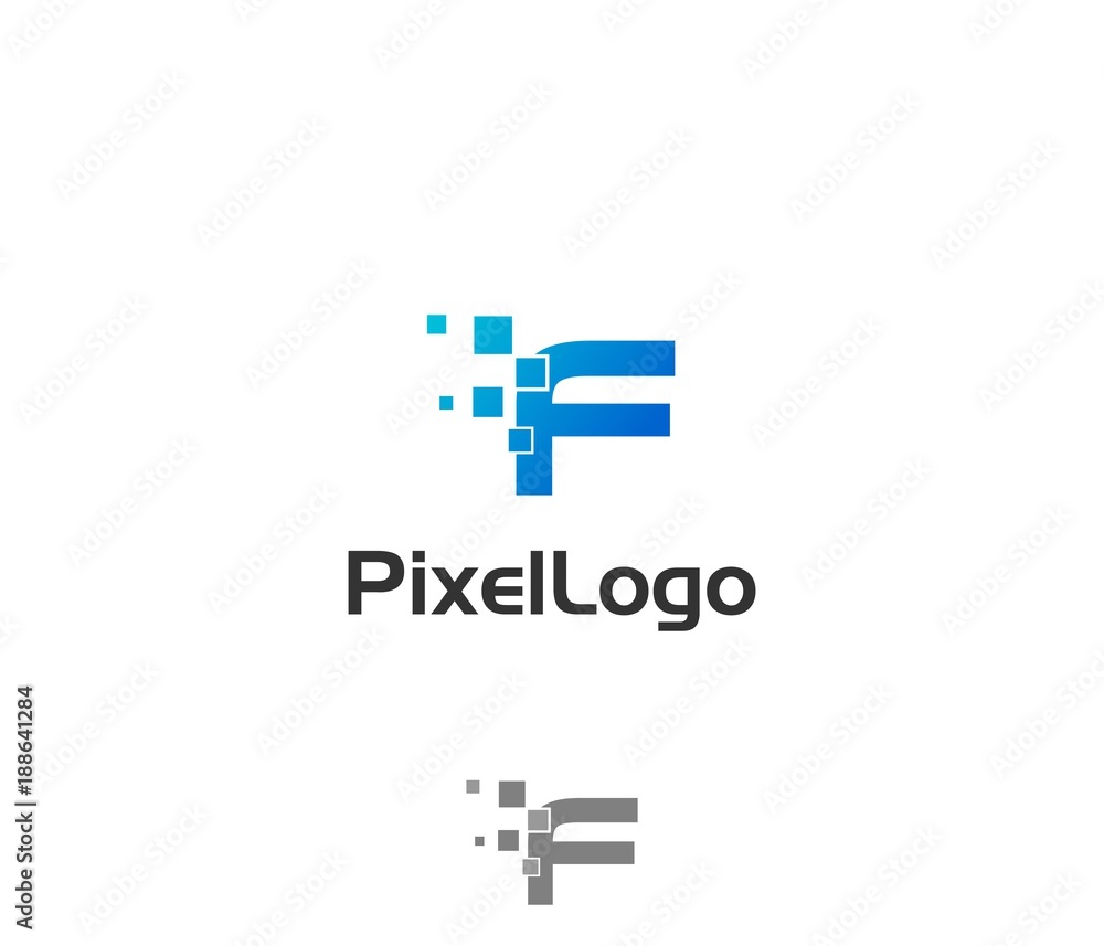 letter F pixel logo icon element Stock Vector | Adobe Stock