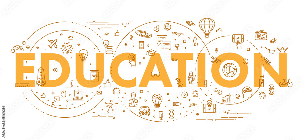 Vector line web concept for education Stock Vector | Adobe Stock