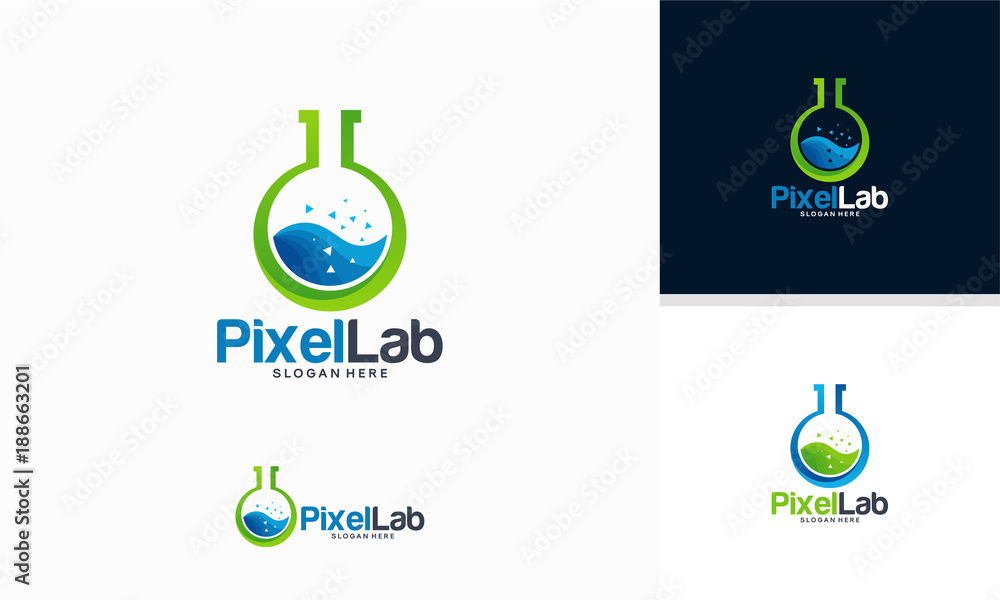 Pixel Laboratory logo designs concept vector, Science Laboratory logo ...