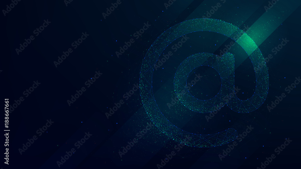 Internet email symbol vector illustration, future technology background ...